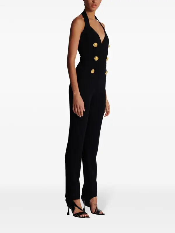 Balmain Halterneck Crepe Jumpsuit