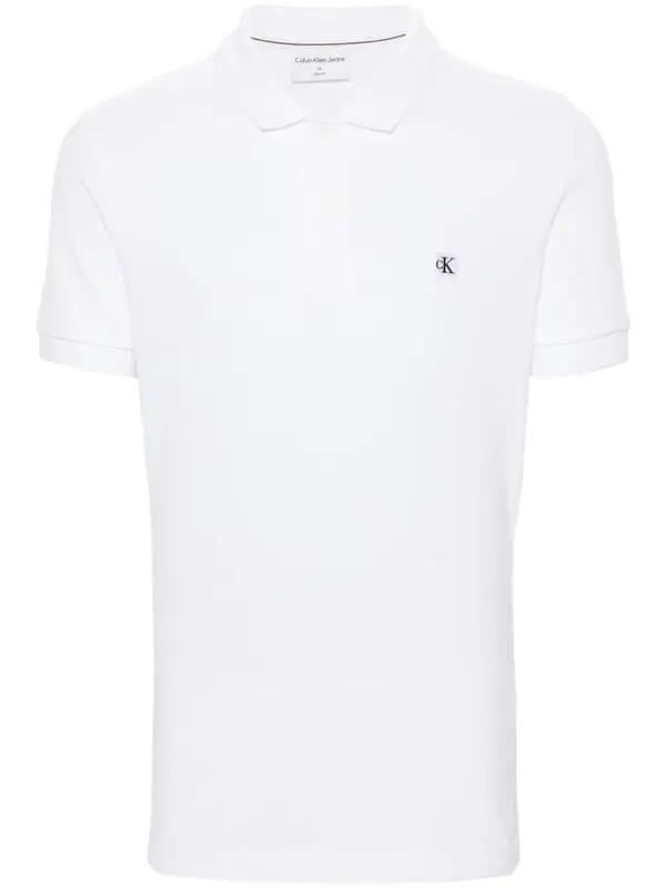 Calvin Klein Logo-patch Piqué Polo Shirt
