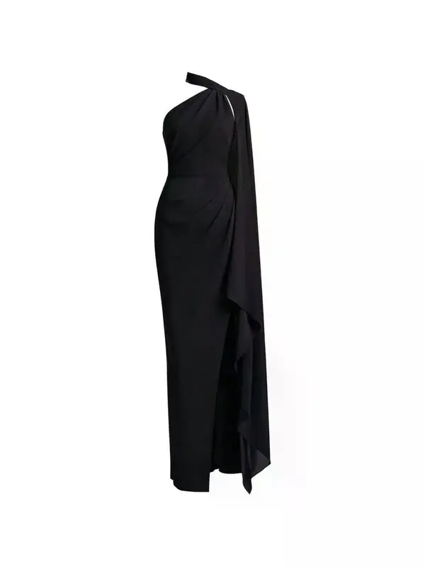 GEMY MAALOUF One-shoulder Draped Gown - Black