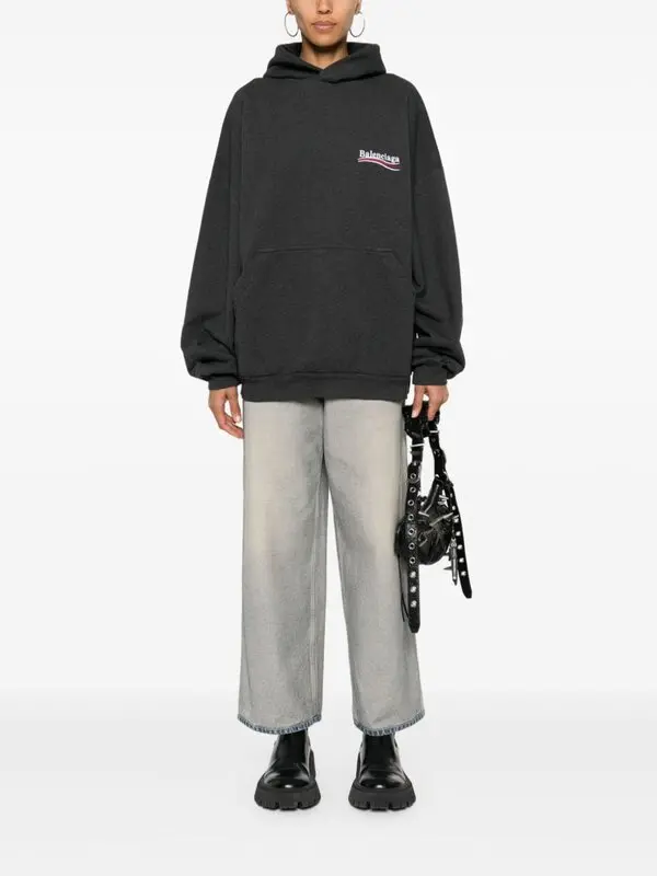 Balenciaga Logo-patch Faded Tapered Jeans