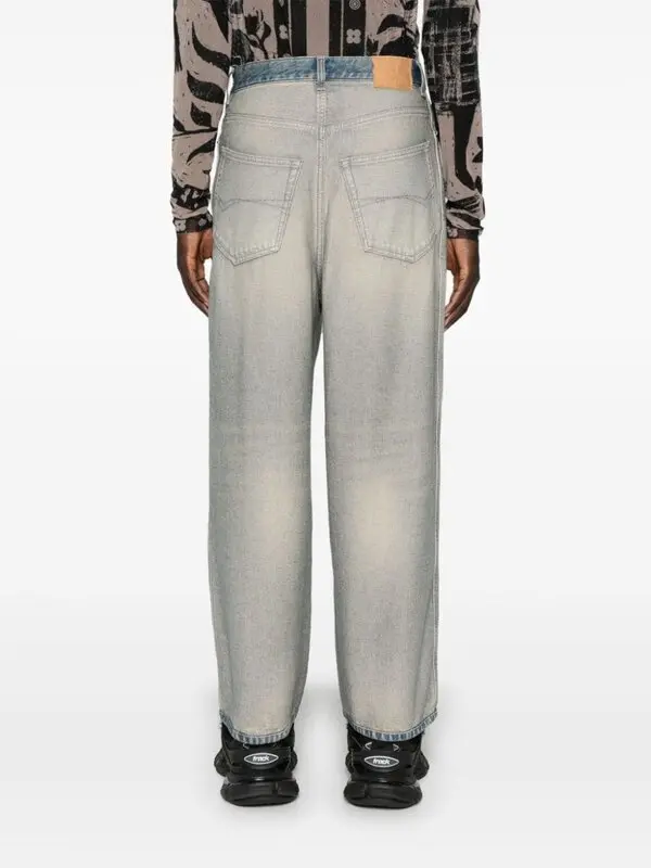 Balenciaga Logo-patch Faded Tapered Jeans