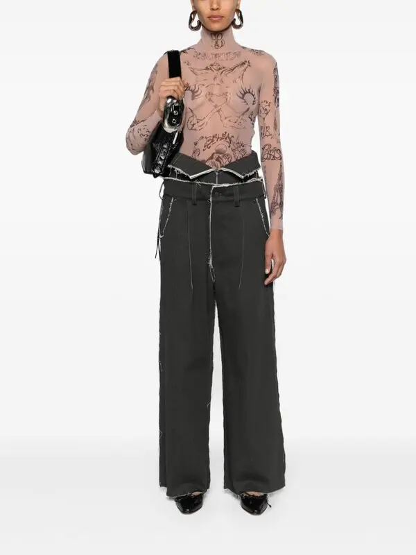 Balenciaga Tattoo-Print Mesh Top In Neutrals - 35% Off | Editorialist