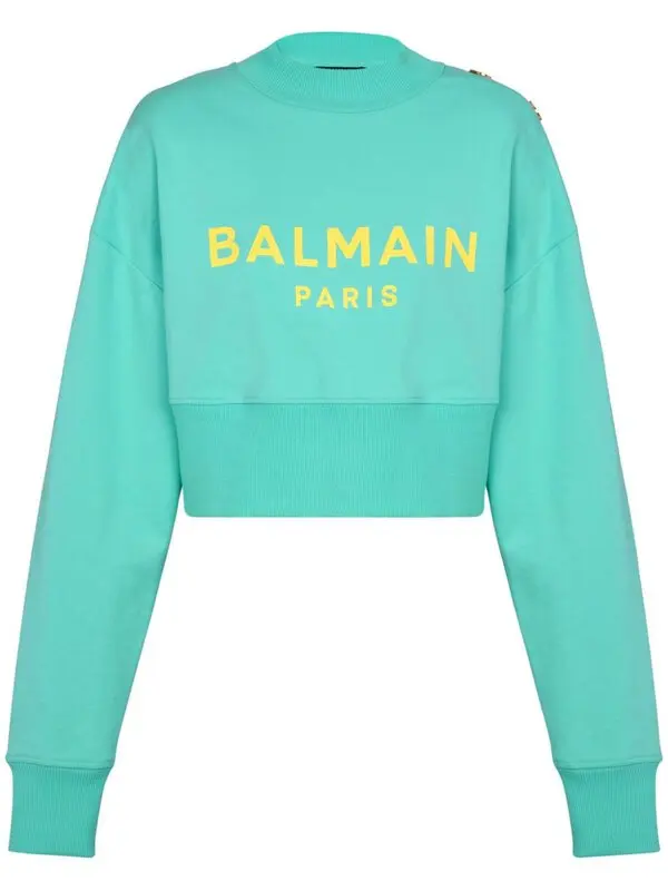 Balmain Logo-print Cropped Sweatshirt