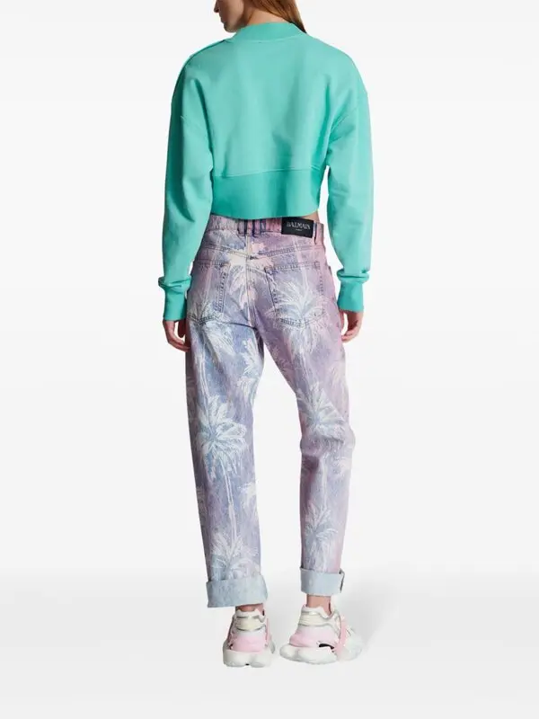 Balmain Logo-print Cropped Sweatshirt