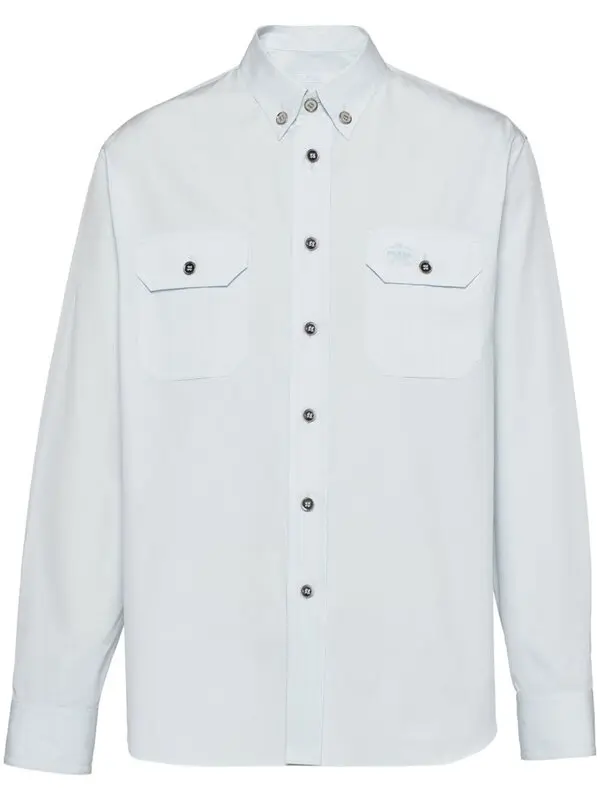 Prada Button-down Cotton Shirt - Blue