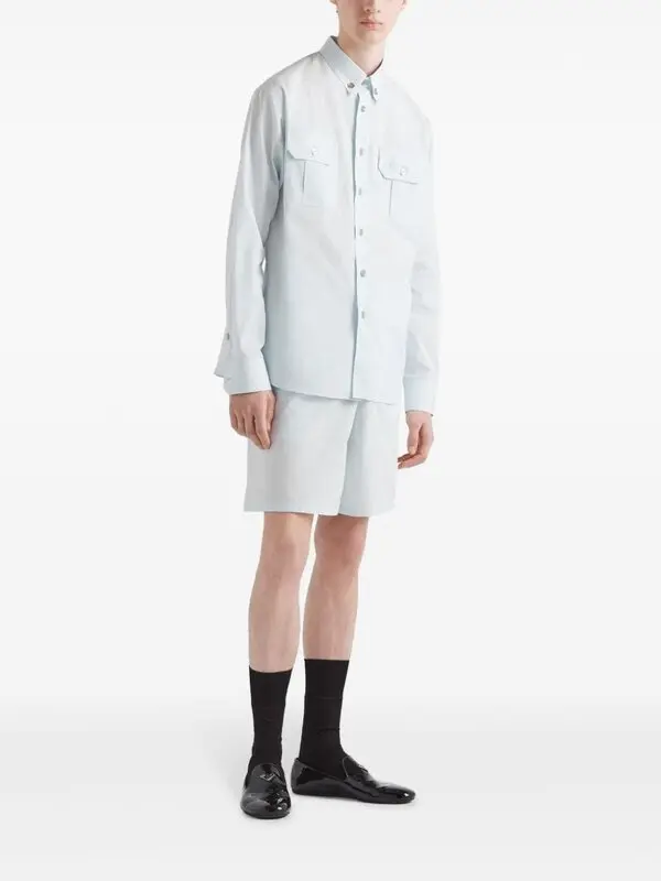 Prada Button-down Cotton Shirt - Blue