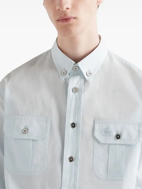Prada Button-down Cotton Shirt - Blue