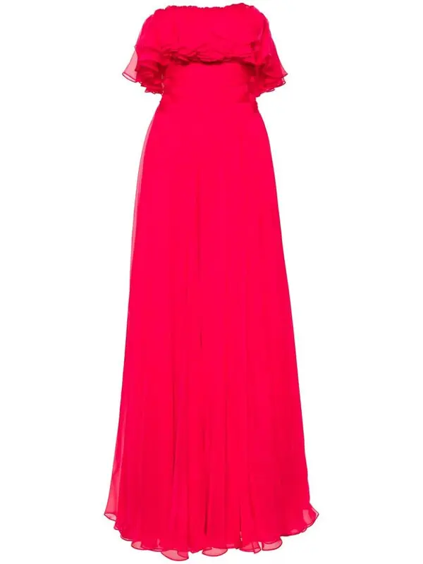 GEMY MAALOUF Strapless Ruffled Gown - Pink