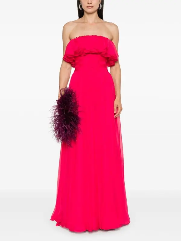 GEMY MAALOUF Strapless Ruffled Gown - Pink