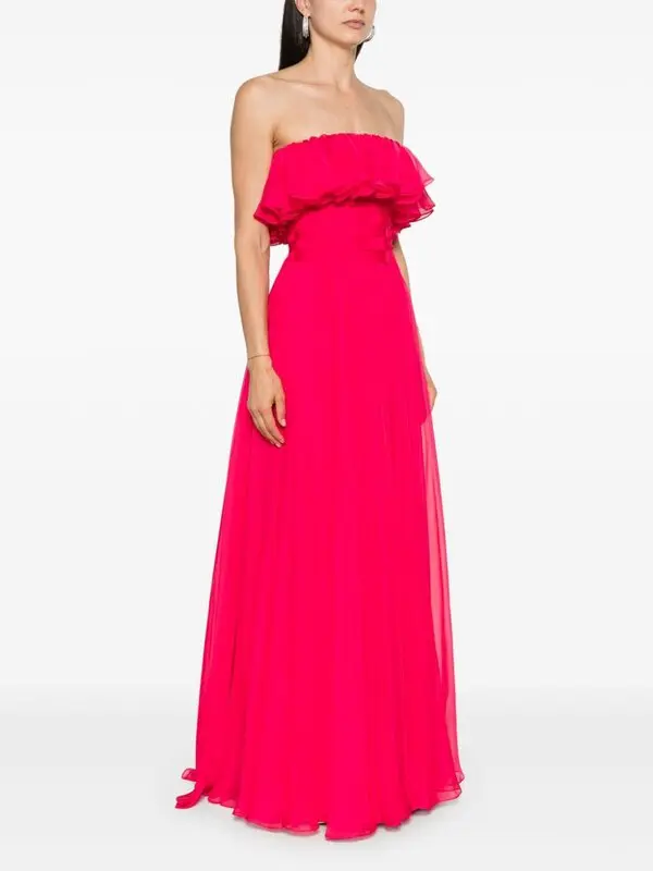 GEMY MAALOUF Strapless Ruffled Gown - Pink