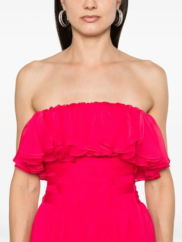 GEMY MAALOUF Strapless Ruffled Gown - Pink