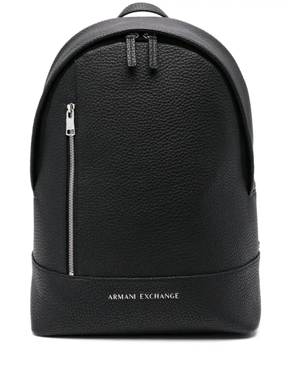 Armani Exchange Logo-plaque Backpack - Black