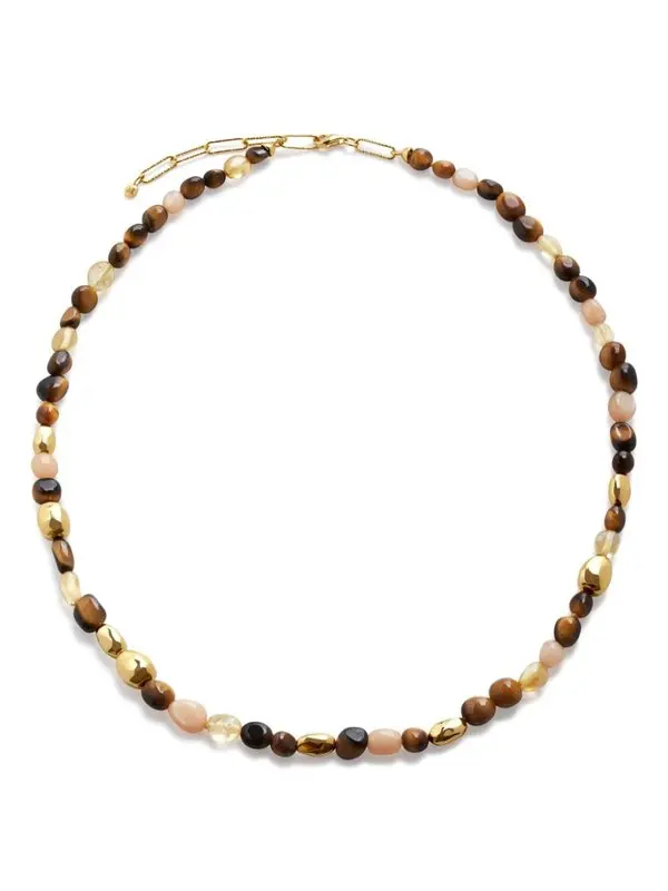 Monica Vinader Rio Beaded Tiger Eye Necklace - Gold