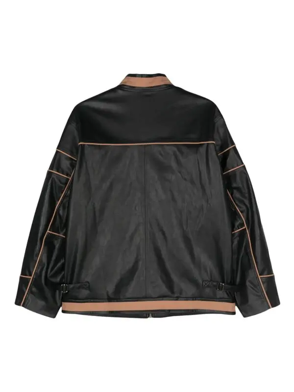 Paris Georgia Contrasting-trim Biker Jacket