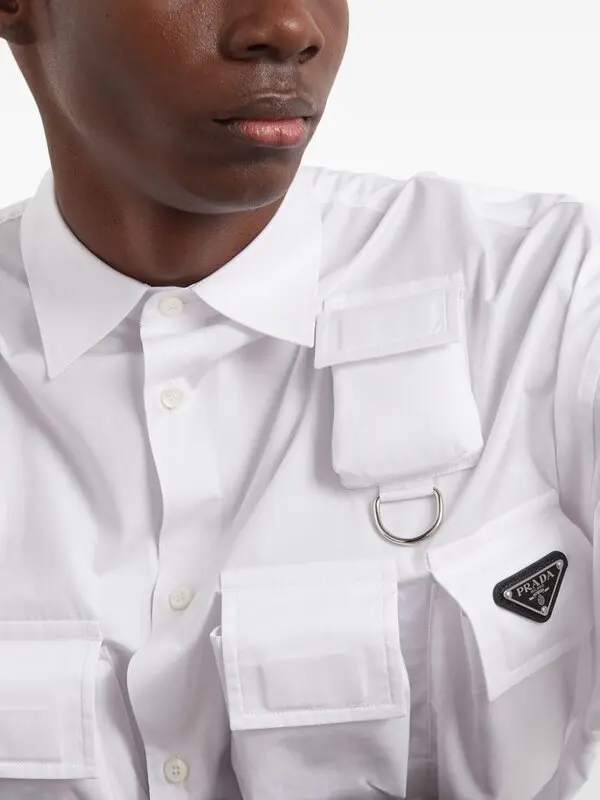 prada white dress shirt Prada Pleated Poplin Shirt Dress
