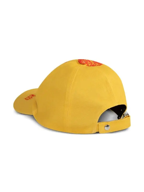 LANVIN Eagle-print Cotton Cap - Yellow