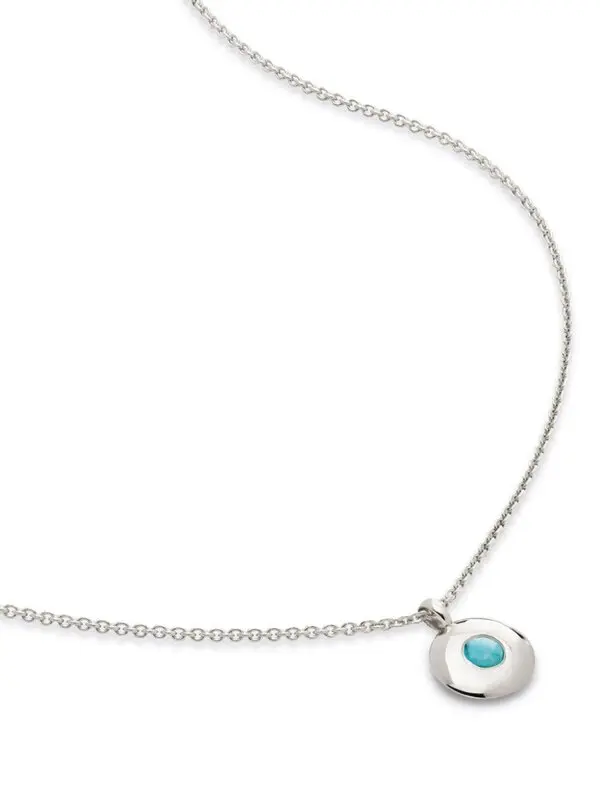 Monica Vinader December Turquoise Pendant Necklace - Silver