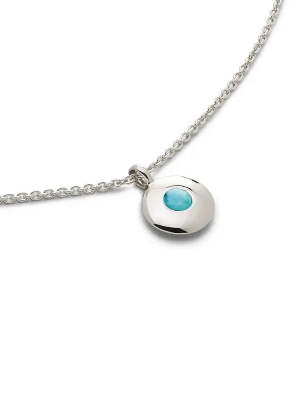 Monica Vinader December Turquoise Pendant Necklace - Silver