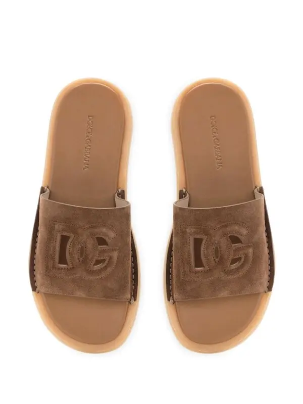 Dolce & Gabbana Cut-out Suede Slides