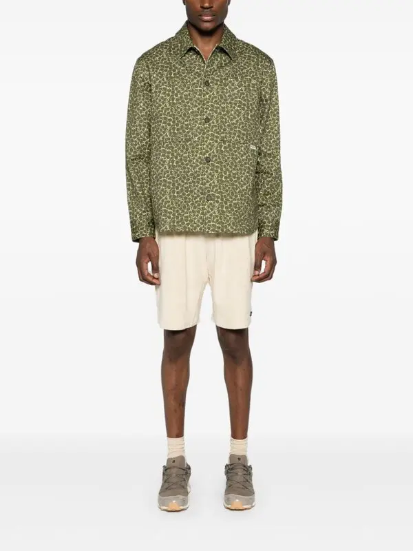 Maison Kitsuné Floral-print Cotton Shirt Jacket