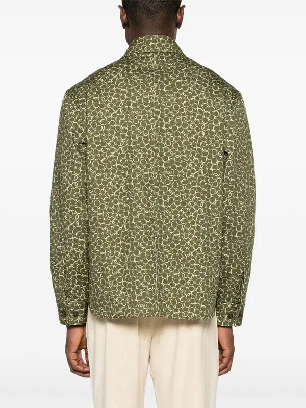 Maison Kitsuné Floral-print Cotton Shirt Jacket
