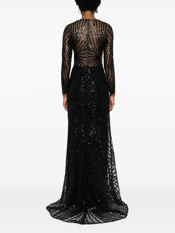 GEMY MAALOUF Sequinned Mesh Gown