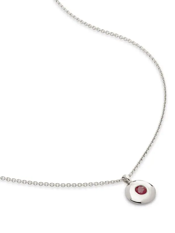 Monica Vinader July Ruby Pendant Necklace - Silver