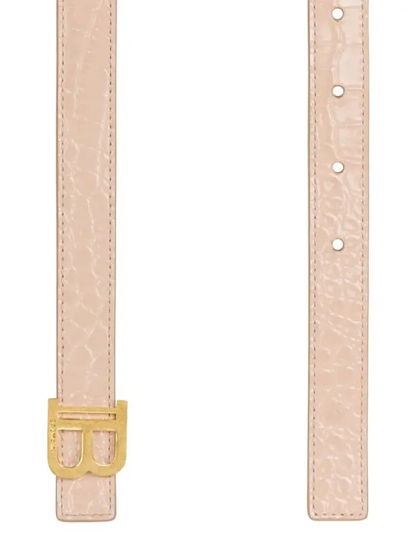 Balmain B-Belt Crocodile-Effect Belt In Neutrals - 40% Off  display picture 1