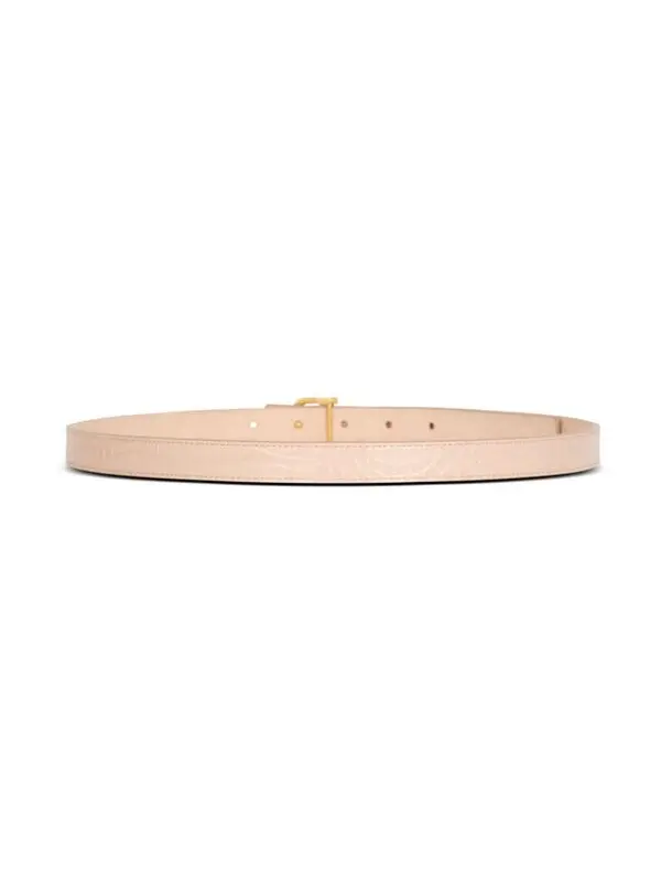 Balmain Crocodile Embossed Leather Belt In Beige XS X-Small 70(28”) Balmain B Croc-Embossed Leather Was Belt | Neiman Marcus main image 2
