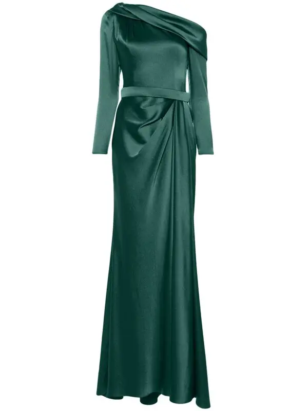 Gemy Maalouf Satin Maxi Dress In Green - 20% Off | Editorialist