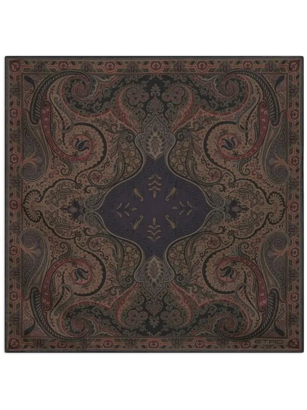 Etro Paisley-print Silk Pocket Square - Neutrals