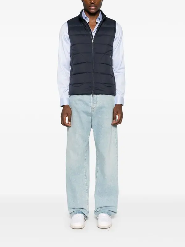 Herno Mock Neck Down Gilet - Blue