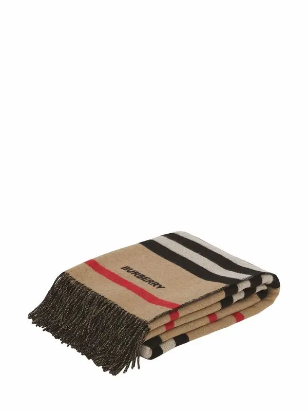 Burberry Icon Stripe Cashmere-blend Blanket