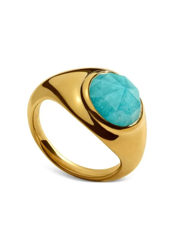 Monica Vinader Eclipse Amazonite Signet Ring - Gold