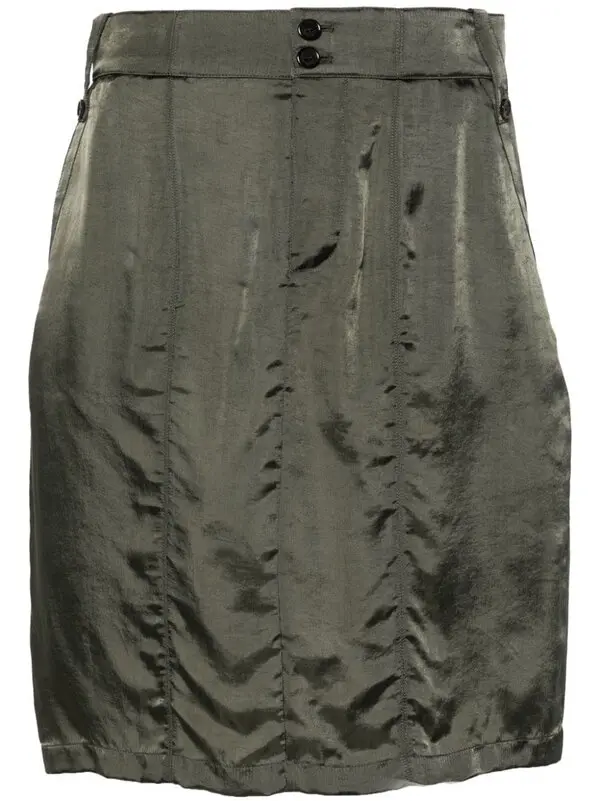 Saint Laurent Satin Mini Skirt - Green