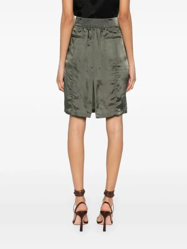 Saint Laurent Satin Mini Skirt - Green