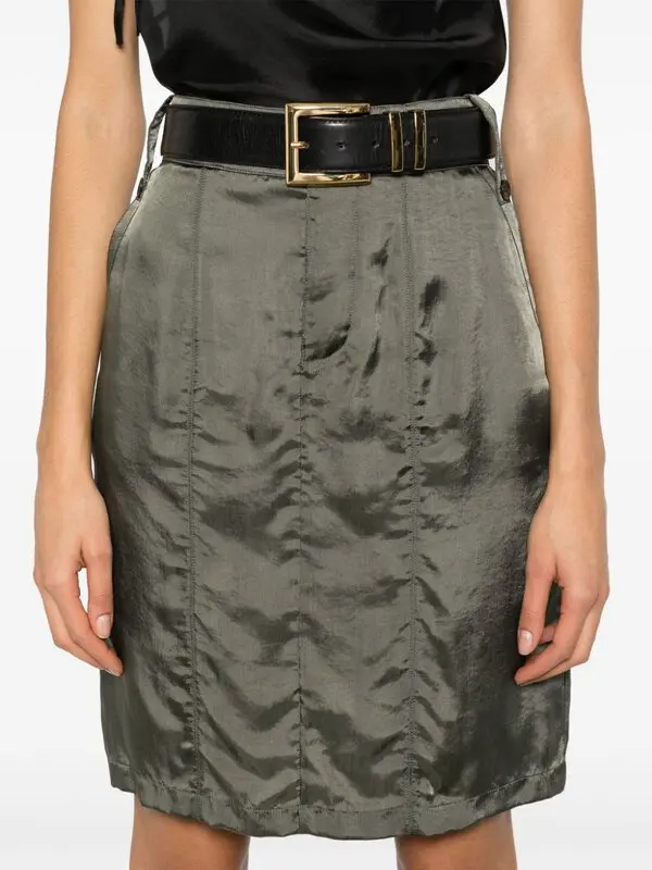 Saint Laurent Satin Mini Skirt - Green