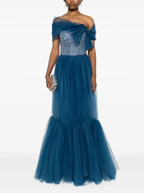 GEMY MAALOUF Off-shoulder Tulle Maxi Dress