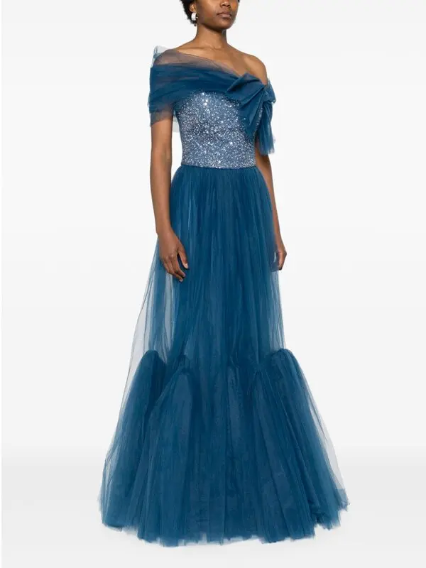 GEMY MAALOUF Off-shoulder Tulle Maxi Dress