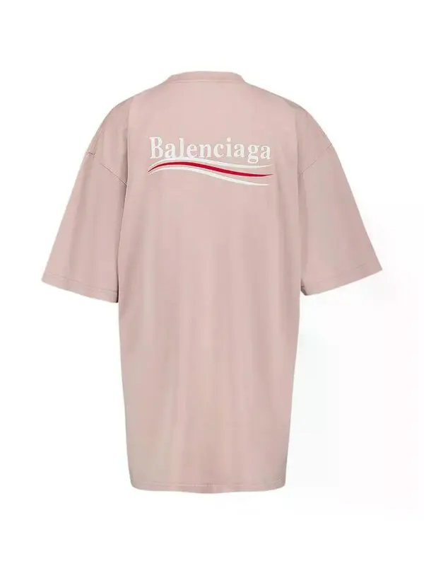 Balenciaga Logo-Embroidered T-Shirt - Pink - 32% Off | Editorialist