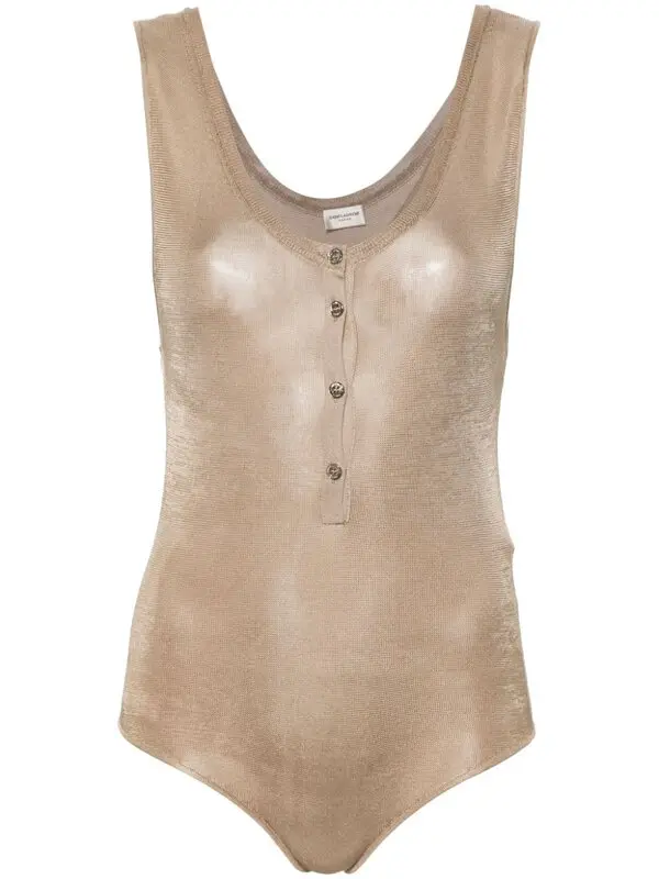 Saint Laurent Scoop-neck Silk Bodysuit