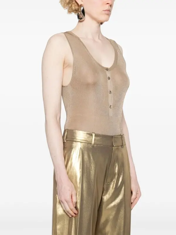 Saint Laurent Scoop-neck Silk Bodysuit