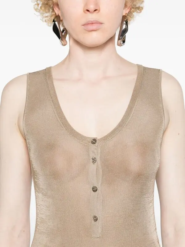 Saint Laurent Scoop-neck Silk Bodysuit