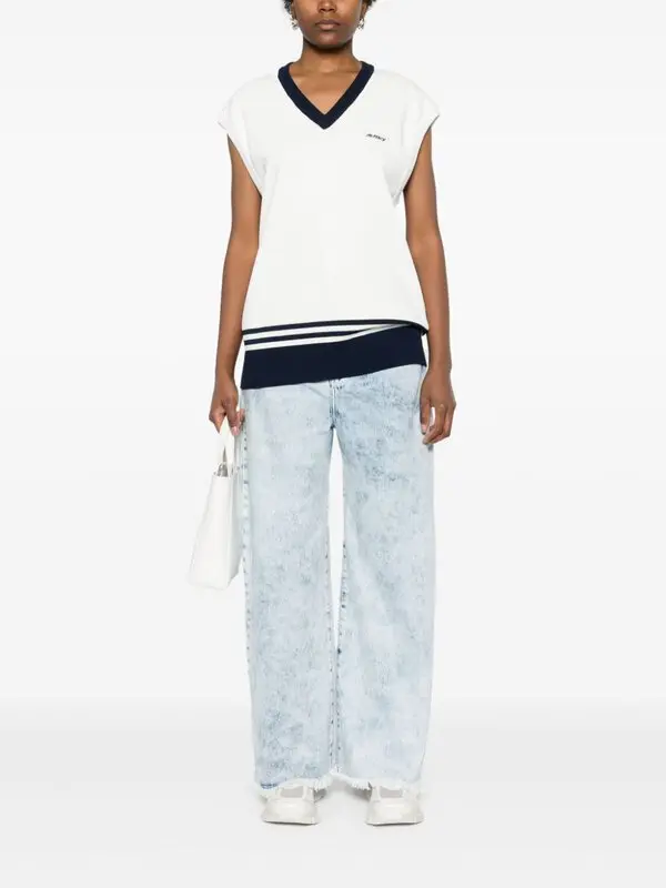 AUTRY Embroidered-logo Knitted Vest