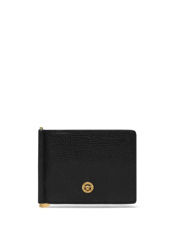 Versace Medusa Biggie Leather Clip Wallet - Black