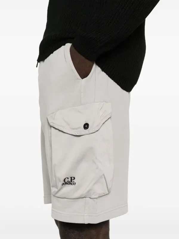 C.P. COMPANY Logo-embroidered Cotton Cargo Shorts