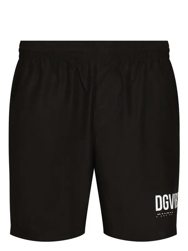 Dolce & Gabbana Logo-print Swim Shorts - Black