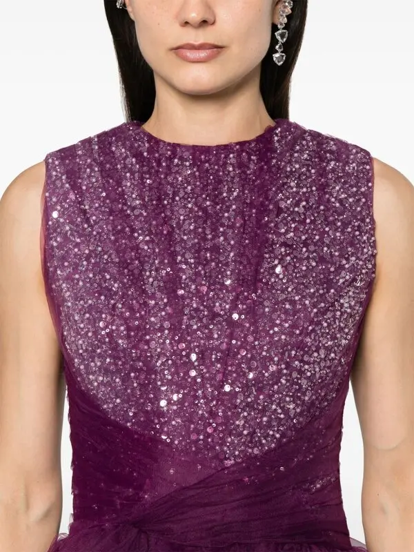 GEMY MAALOUF Sequin-embellished Ruffled Gown
