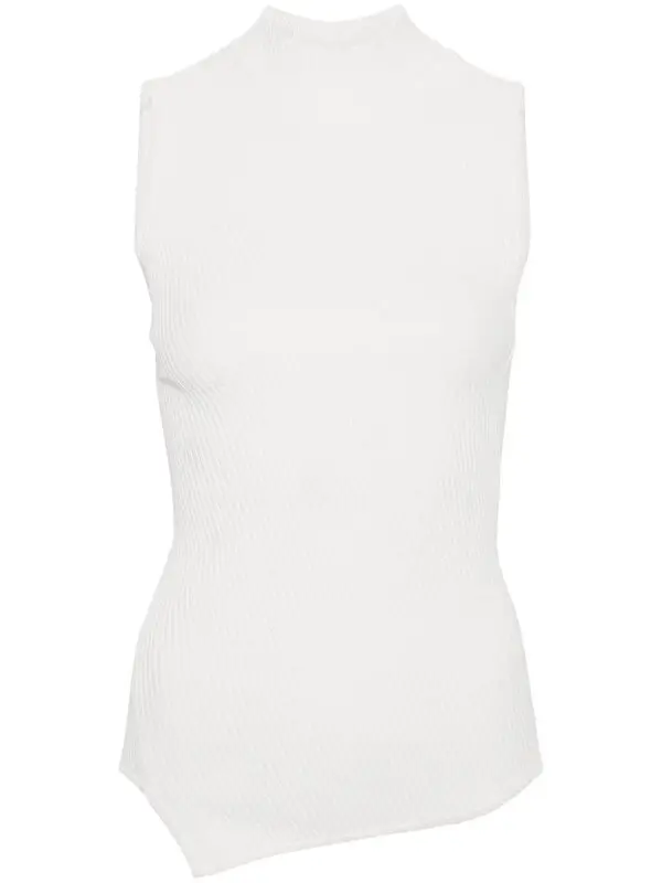 TOTEME Almaz Asymmetric Ribbed Tank Top - White
