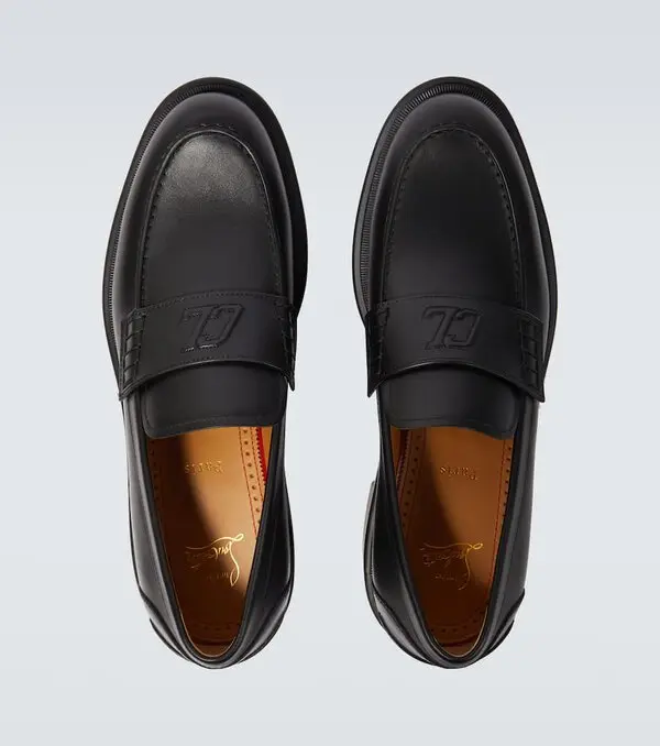 CHRISTIAN LOUBOUTIN Monogram Leather Loafers